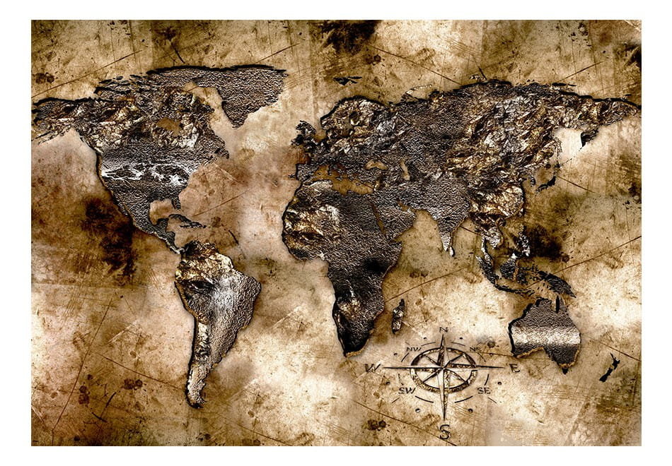 Fototapeta, Stara mapa świata, 300x210 cm - DecoNest | Sklep EMPIK.COM