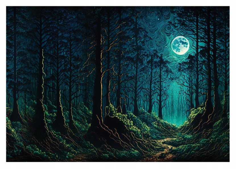 Fototapeta ZACZAROWANY 3D LAS Niebo Nocą 254x184 - Wallarena | Sklep ...