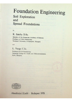 Foundation Engineering Soil Exploration and Spread Foundations - | Książka w Empik