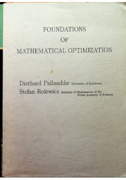 Foundations of Mathematical Optimization - | Książka w Empik