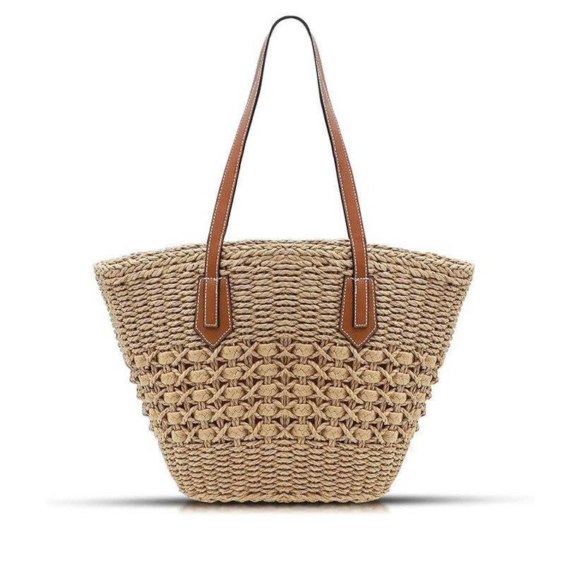 Francuska Torba Plażowa Ze Słomy O Dużej Pojemności Khaki - INF | Moda ...