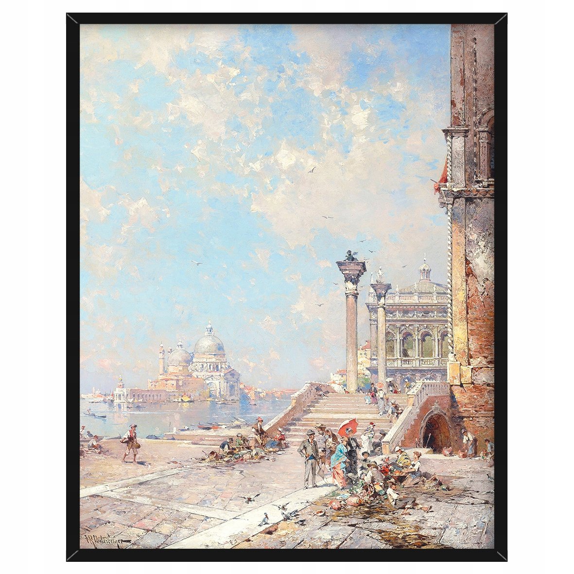 Franz Richard Unterberger Wenecja Ponte di Paglia 40x50 - Inna marka ...