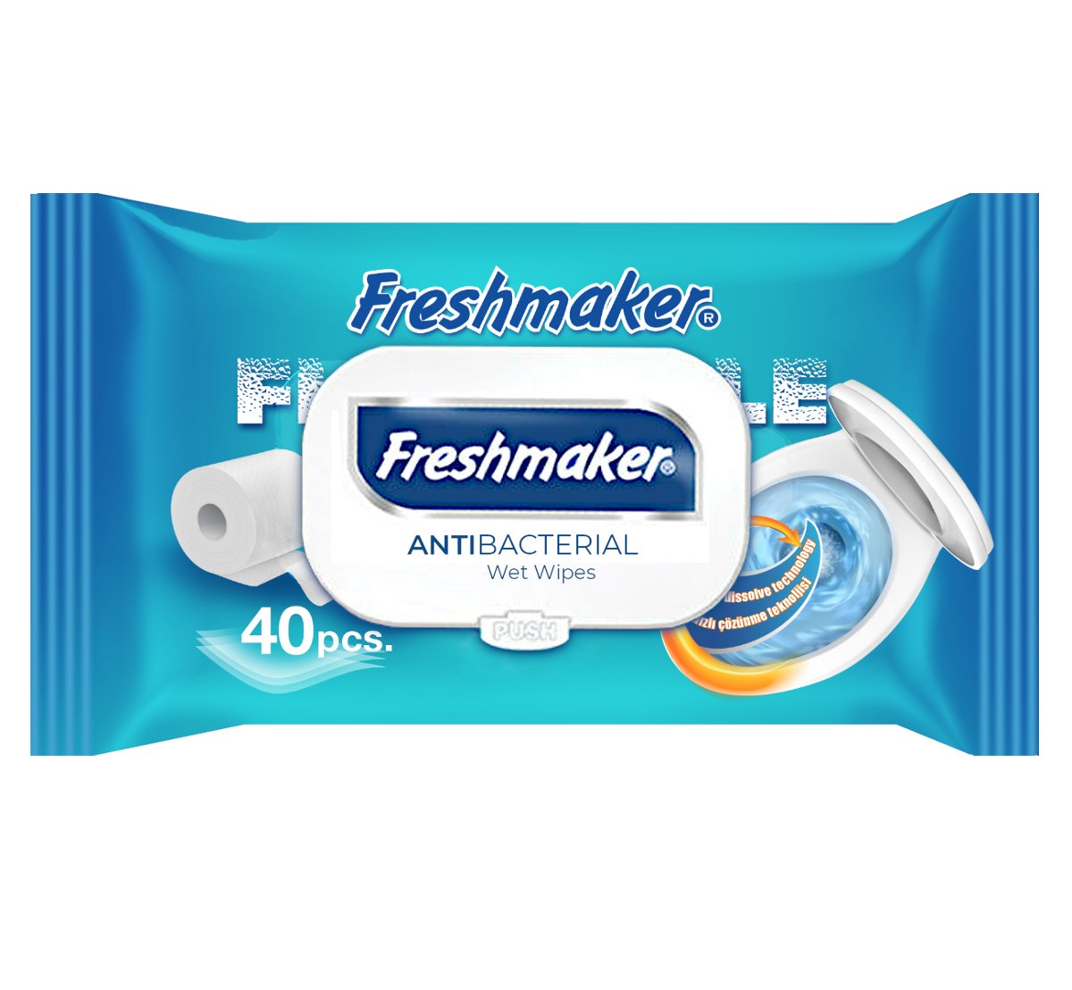 FRESHMAKER AntiBacterial 40szt - papier nawilżany chusteczki ...