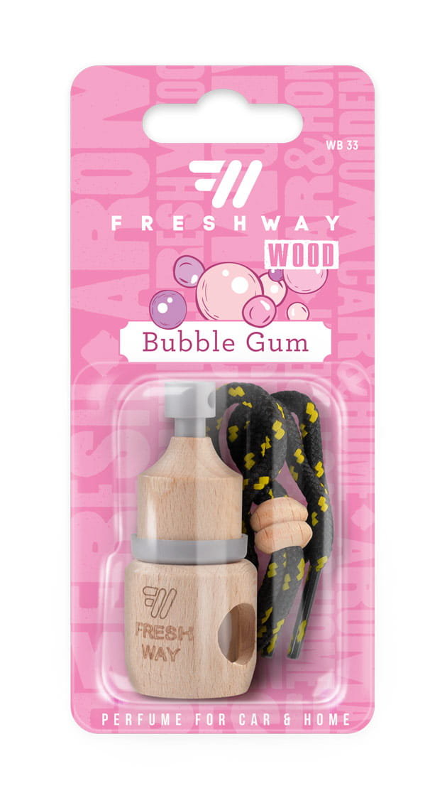 Freshway zapach samochodowy z drewnianym korkiem - bubble gum guma ...