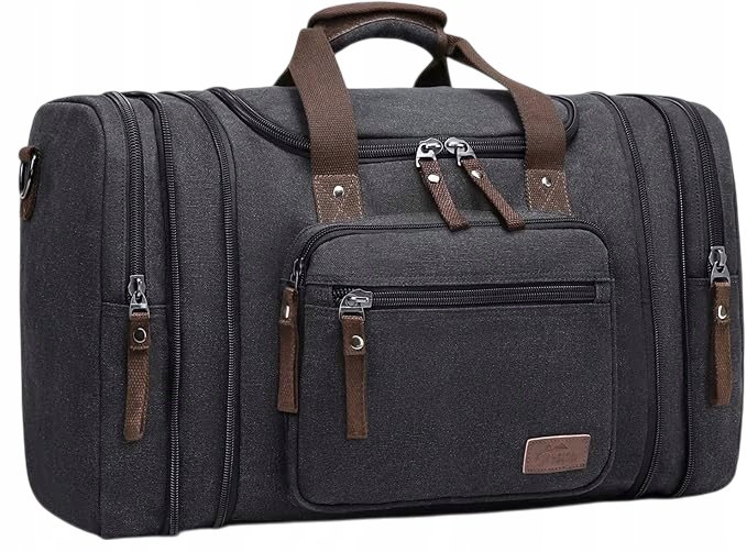 Fresion Torba Podróżna Bawełniania Płócienna z Paskiem na Ramie 40 L ...