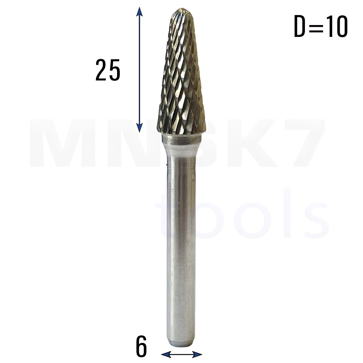 Frez pilnik obrotowy do metalu | 6 mm * 10 mm | VHM HRC 65 | Typ L ...