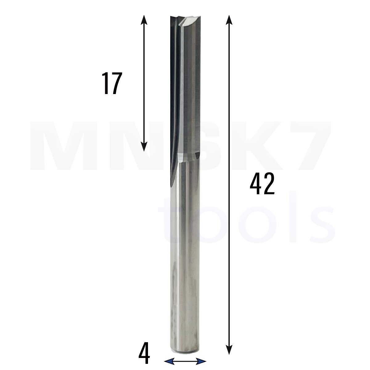 Frez prosty do drewna 2P | fi 4 mm x 17 mm x 42 mm | CNC VHM - Inna ...