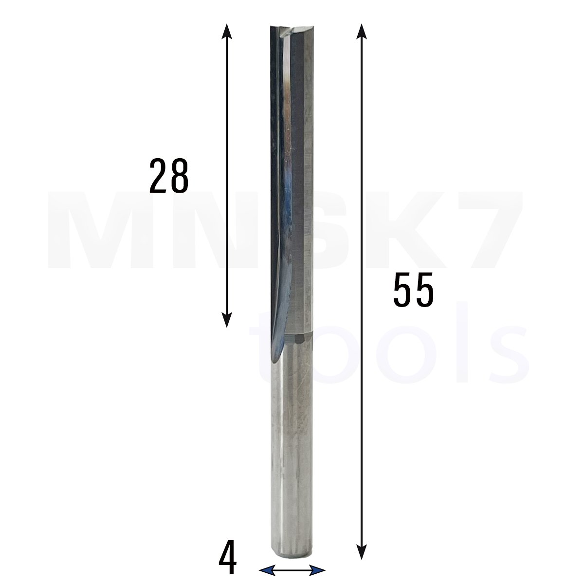 Frez prosty do drewna 2P | fi 4 mm x 28 mm x 55 mm | CNC VHM - Inna ...