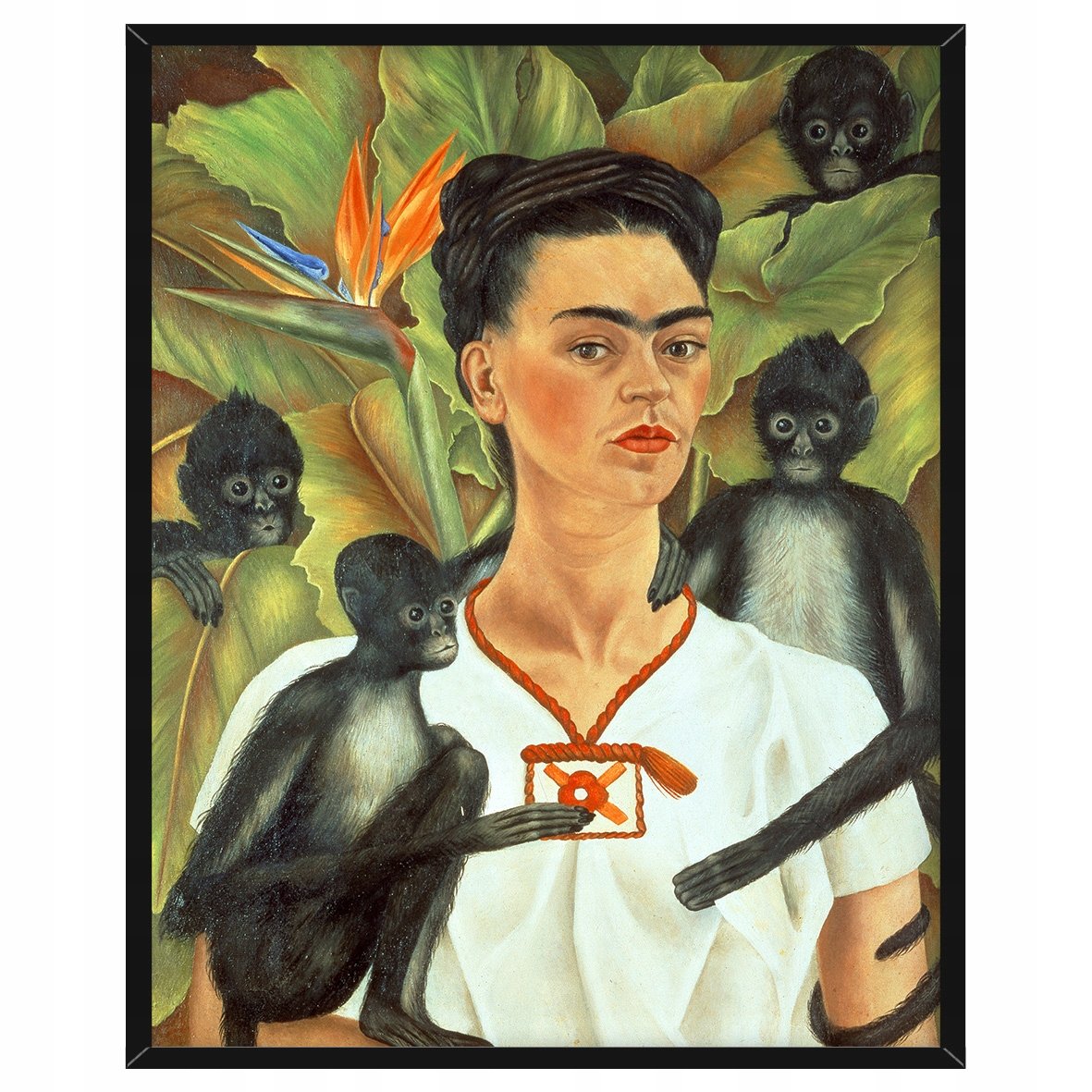 Frida Kahlo Autoportret z małpami 40x50 - ANTYKWARIAT "CZUŁA JEST NOC ...