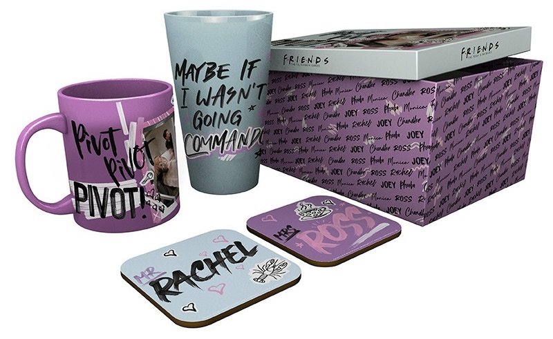 Friends Gift Set: Mug, Glass, 2 X Coasters - Doodle / Zestaw Prezentowy ...