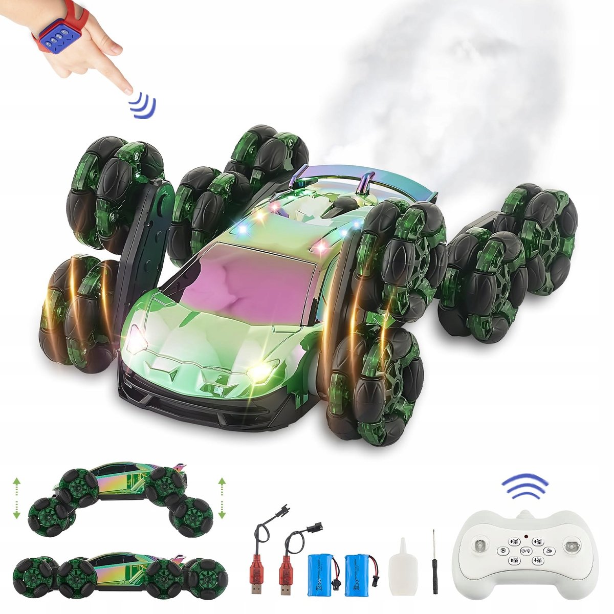 FrostJoy 8 Wheel Stunt RC Drift Car - Gesture Sensing, 2 x 1200 mAh ...