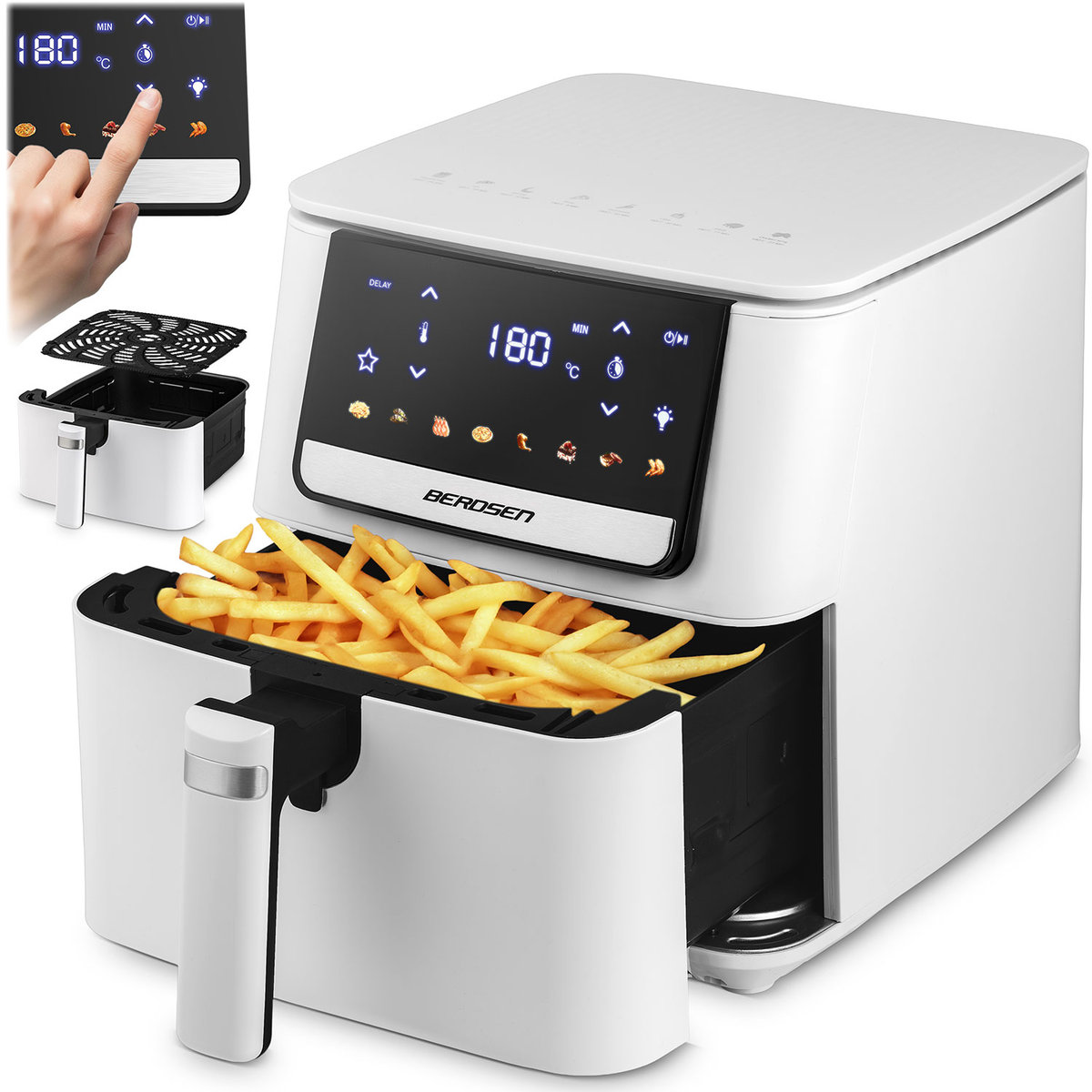 Frytkownica beztłuszczowa Berdsen BD-662 Air Fryer 6,5l 1700W biały ...