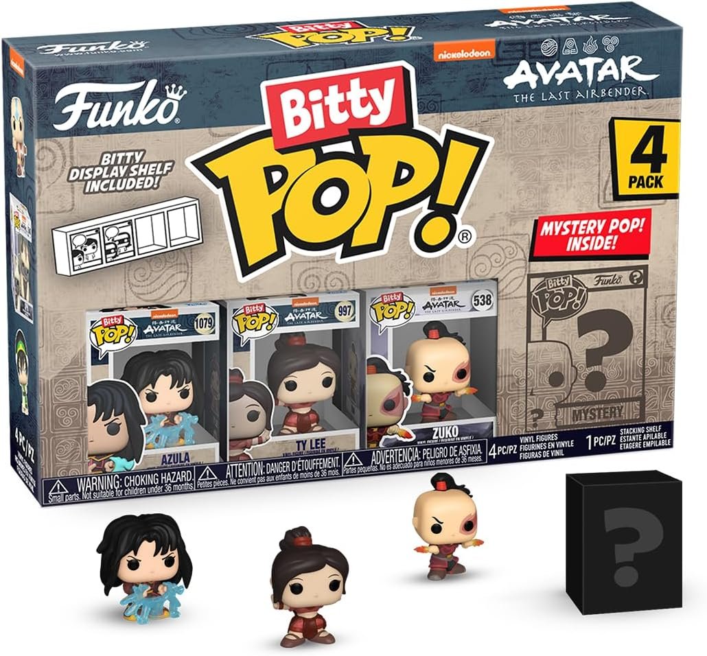 funko pop! avatar the last airbender bitty 4 pack 2.5cm azula tye lee ...
