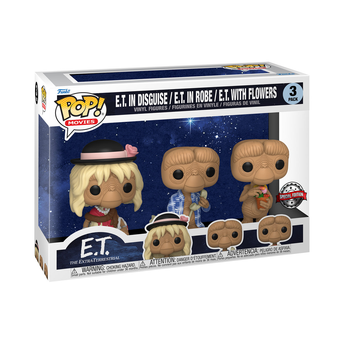 Funko POP! Exclusive, figurka kolekcjonerska, Movies, E.T., 3 Pack ...