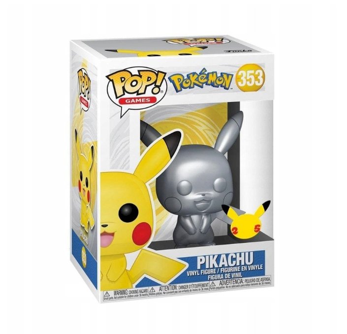 Funko Pop! Games, Figurka Kolekcjonerska, Pokemon, Pikachu, 353 Silver ...