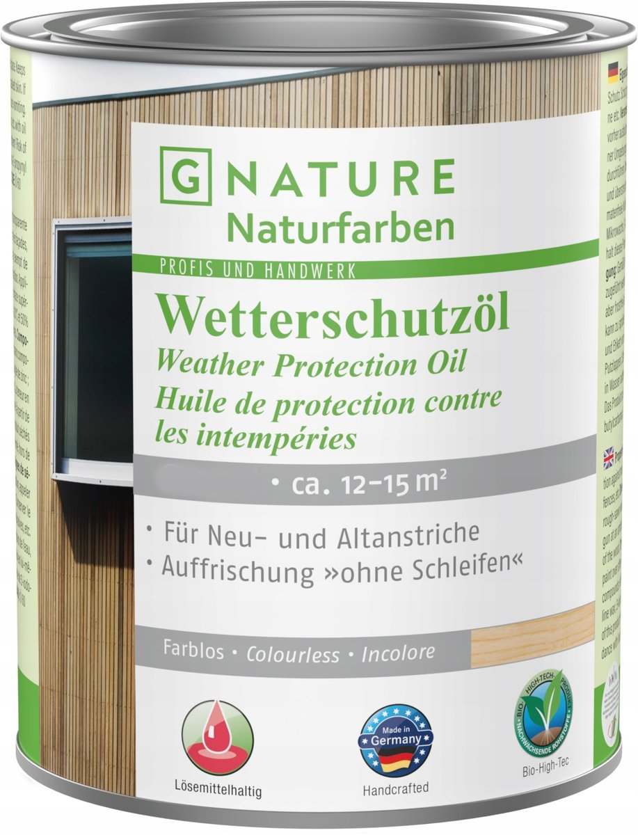 G NATURE OLEJ FASADOWY DO DREWNA ELEWACJI WETTERSCHUTZOL 2,5L BEZBARWNY ...