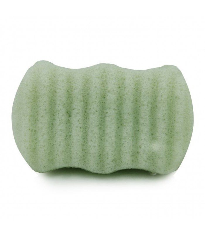 Gąbka Konjac do twarzy i ciała, Fala, Zielona Herbata, aż 10 x 6 cm ...