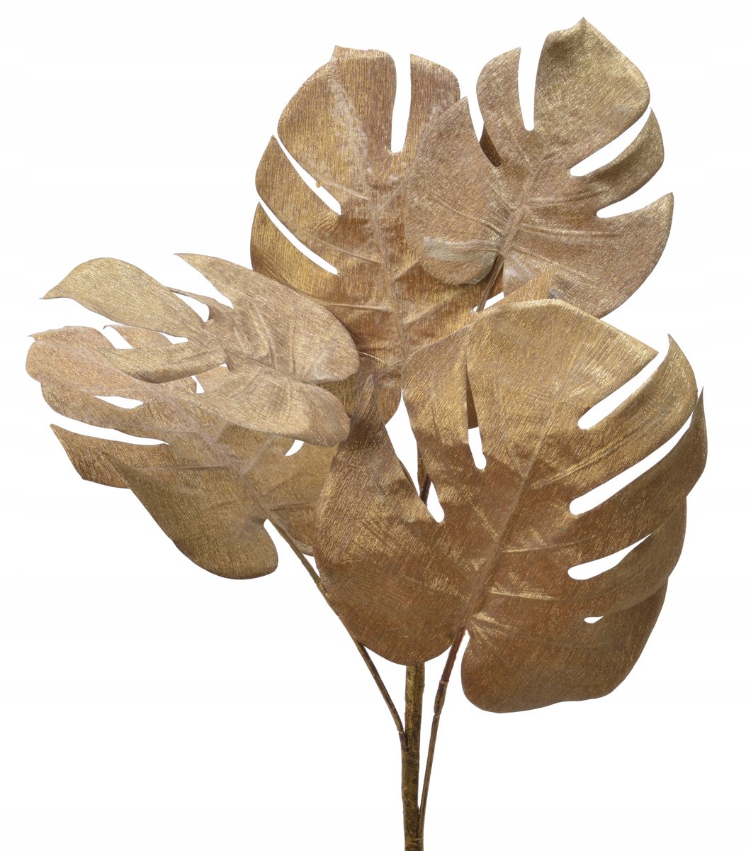 Gałązka ozdobna sztuczna monstera złota duża 72cm 1szt - Kaemingk ...