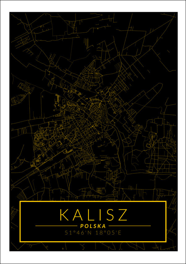 Galeria Plakatu, Kalisz mapa złota, 40x60 cm - Galeria Plakatu | Sklep ...