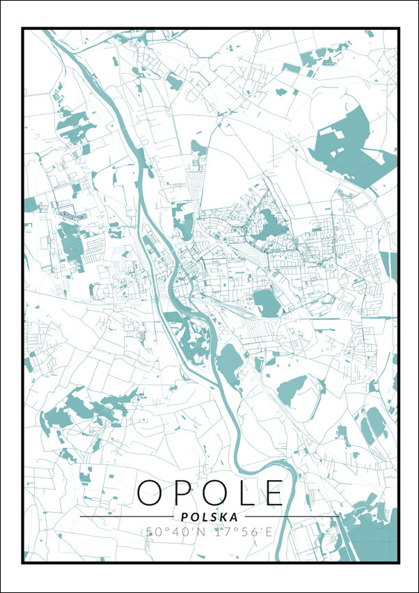 Galeria Plakatu, Opole mapa blue, 60x80 cm - Galeria Plakatu | Sklep ...