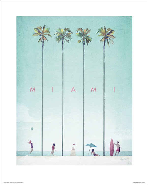 Galeria Plakatu, Plakat, Miami Palmy i Plaża, premium, 30x40 cm ...