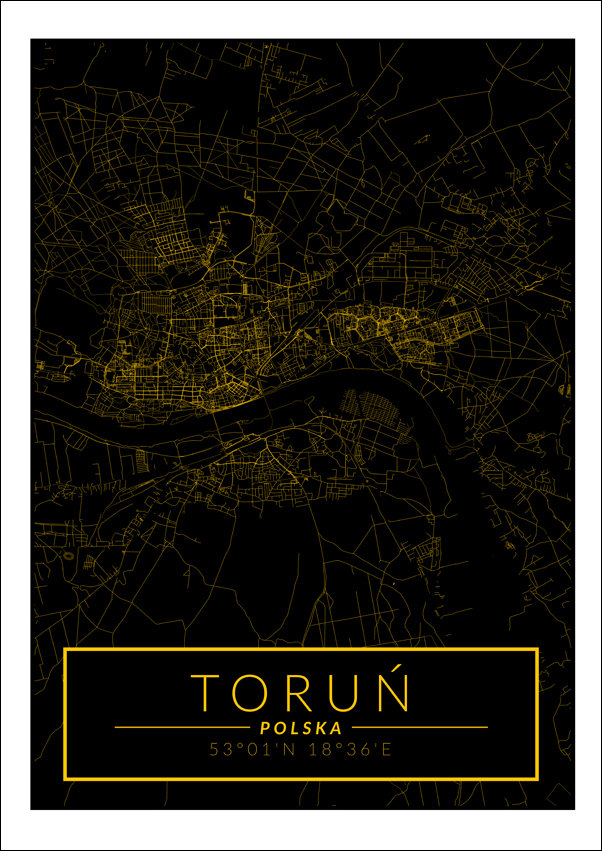 Galeria Plakatu, Plakat, Toruń mapa złota, 30x40 cm - Galeria Plakatu ...