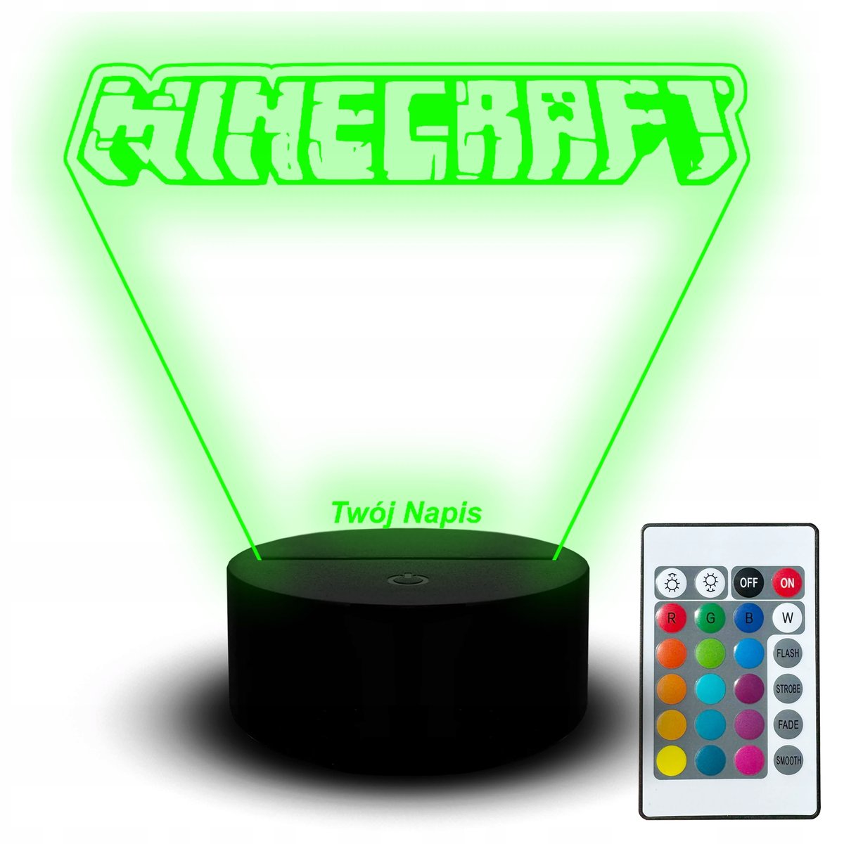 Gamingowa Lampka Nocna Figurka Minecraft Logo Zestaw Imię Napis Led Usb ...