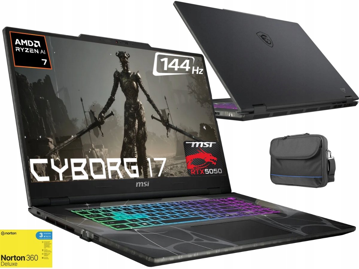 GAMINGOWY MSI CYBORG A17 RYZEN 7 260 RTX5050 512GB 16GB 144Hz WIN11 PRO ...