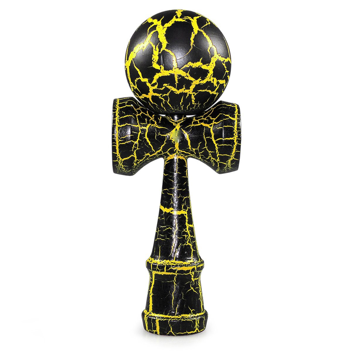 Ganzoo Kendama bukowa czarno-żółta, tradycyjne japońskie narzędzie ...