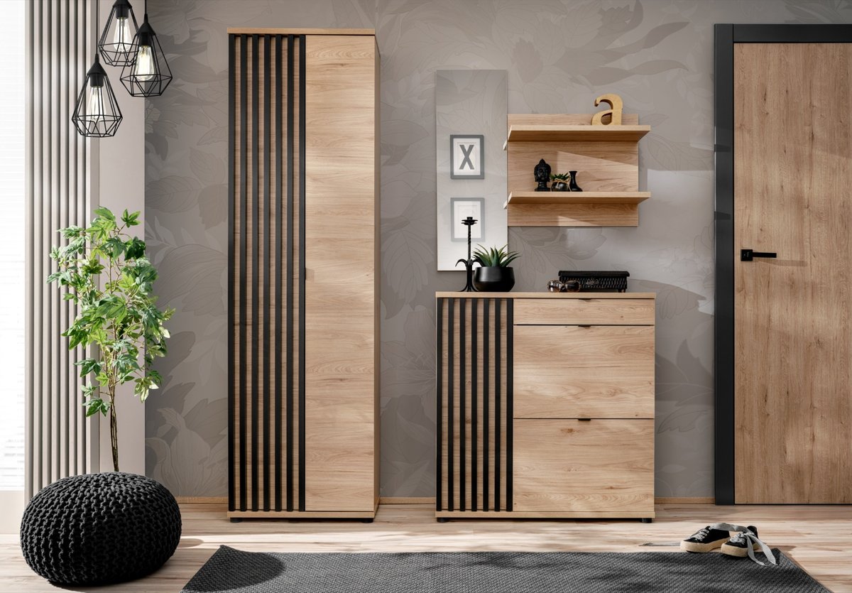 Garderoba do przedpokoju PEDRO III hickory jackson/czarna - Inna marka ...