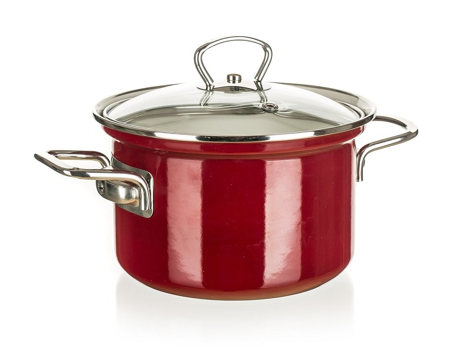 Garnek emaliowany czerwony grube dno premium 16 cm 2,1 l - Banquet ...