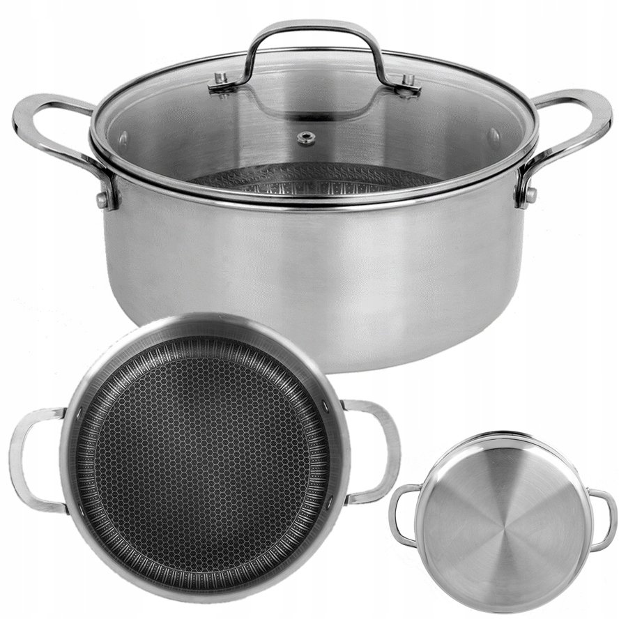 GARNEK POWŁOKA NON STICK STRUKTURA PLASTRA MIODU HEXAGONAL HYBRID 4,3L ...