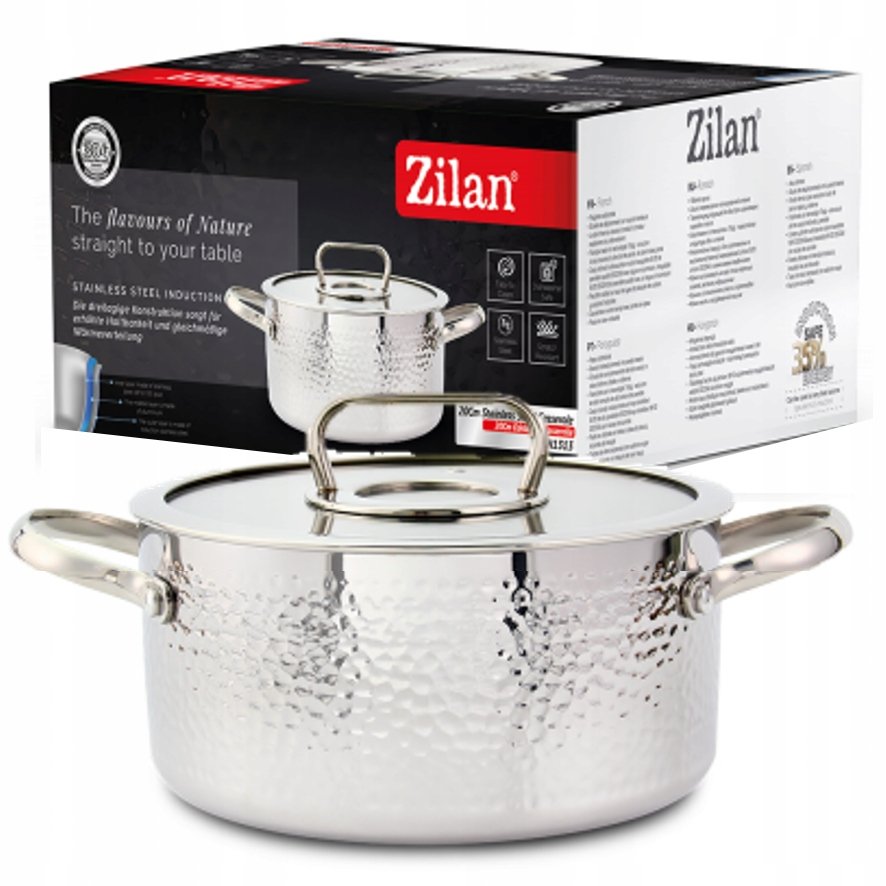 GARNEK STAL NIERDZEWNA 18/10 (SS304) TRIPLY INDUKCJA GAZ PREMIUM 20CM 2,5L - Zilan | Sklep EMPIK.COM