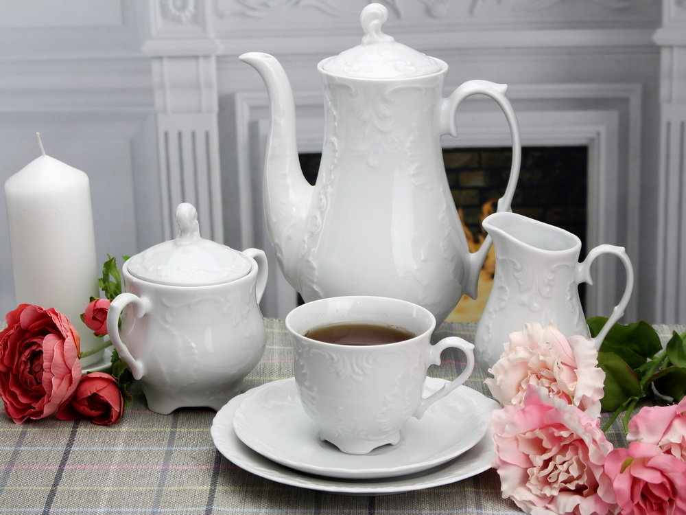 Garnitur do kawy na 12 osób (39el) Ćmielów - Rococo 0001 - PFP Ćmielów ...