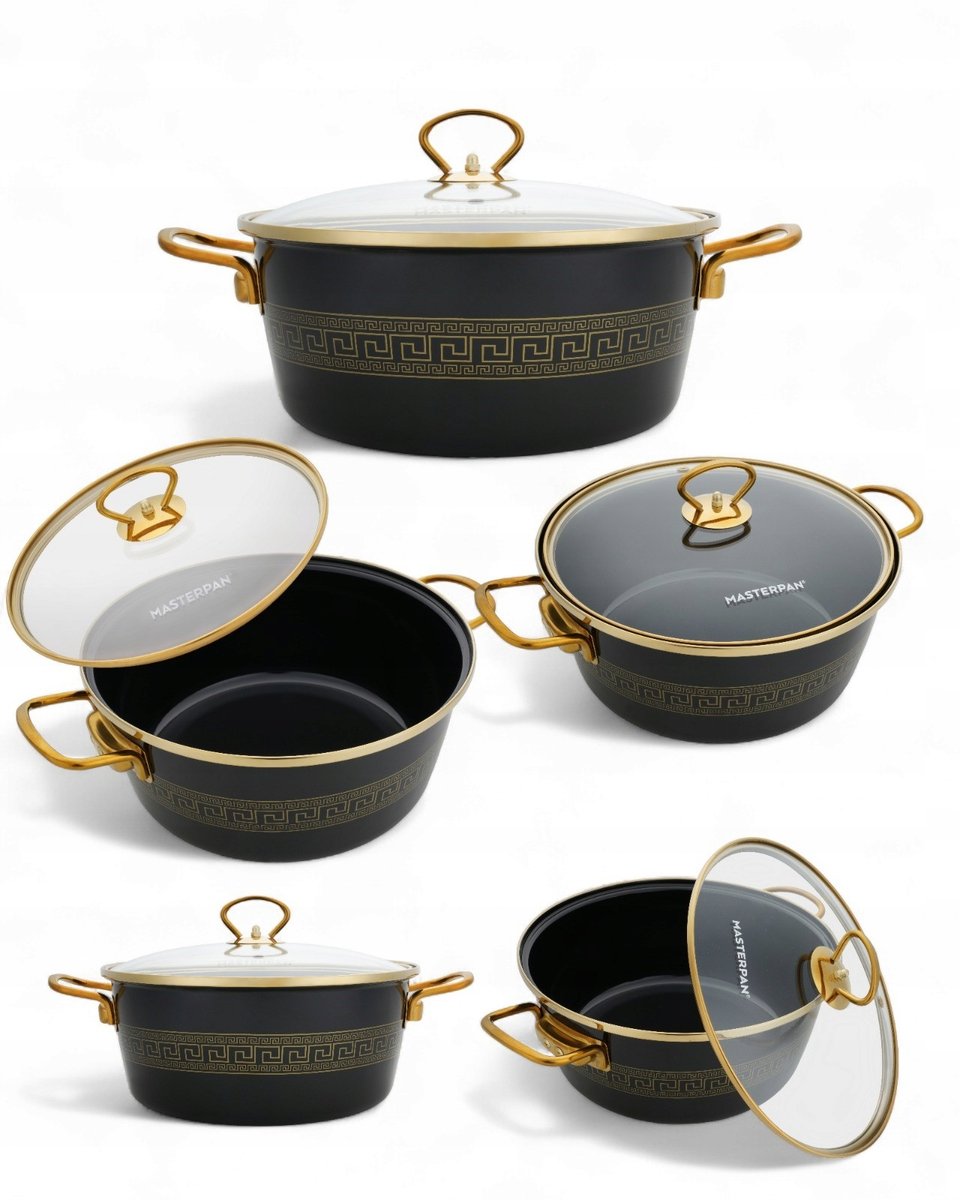 Garnki Emaliowane 10 el. Indukcja Gaz - Wysoka Jakość MASTERPAN - MASTERPAN | Sklep EMPIK.COM