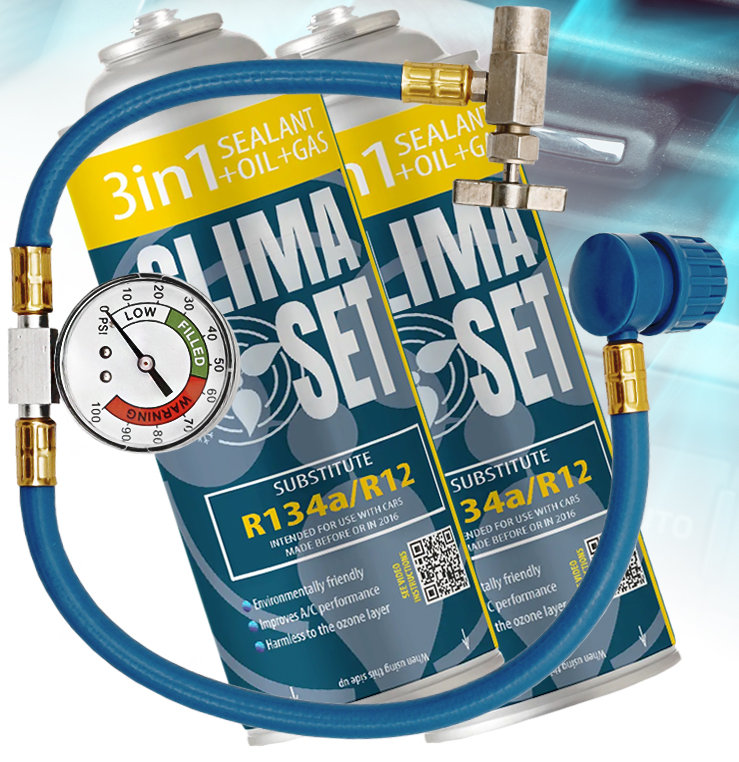 GAZ DO NABICIA KLIMATYZACJI 3W1 R134A 453g + PRZEWÓD + OLEJ + USZCZELNIACZ - Inna marka ...