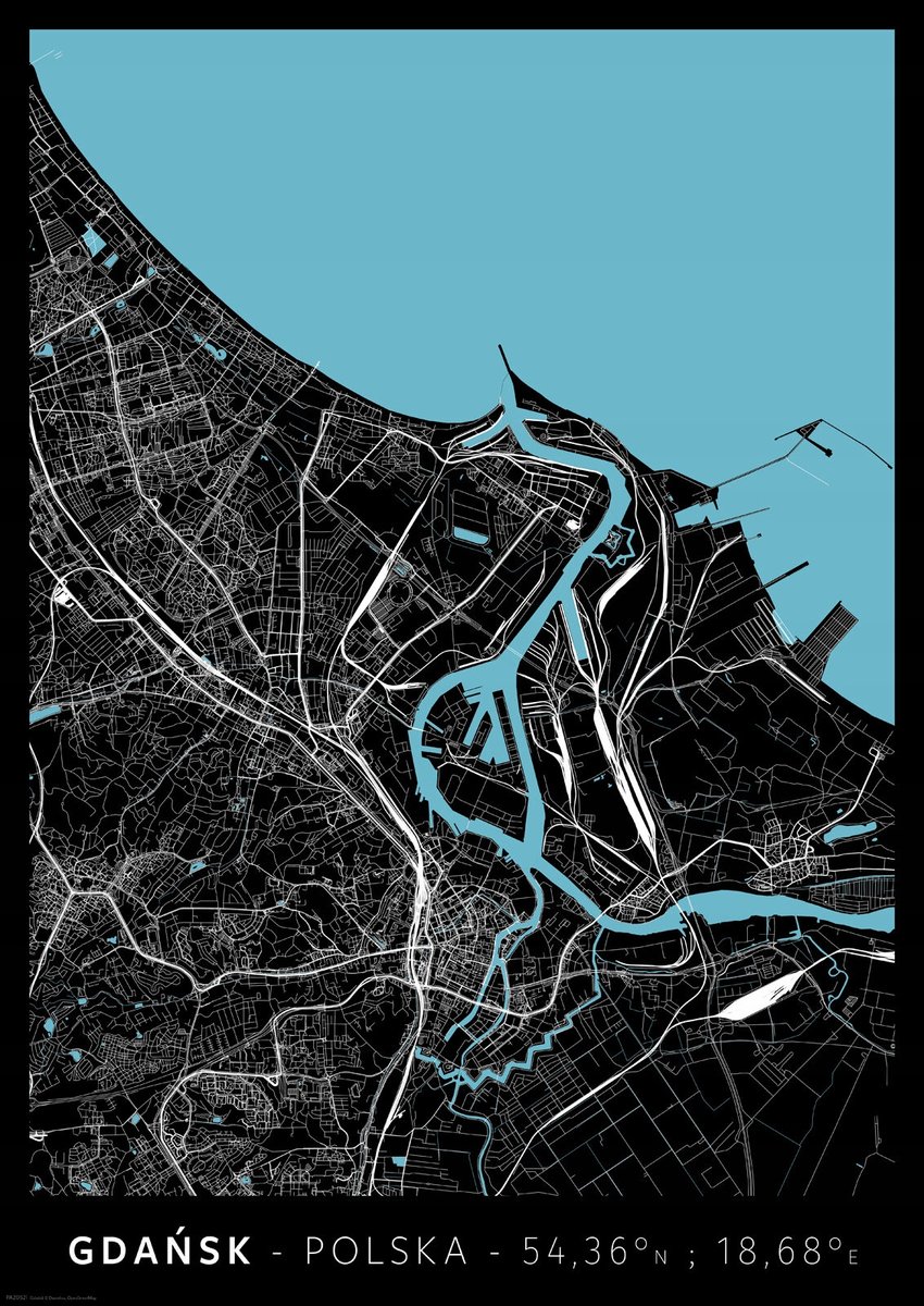 Gdańsk Mapa Miasta - plakat A2 42x59,4 cm - inna (Inny) | Sklep EMPIK.COM