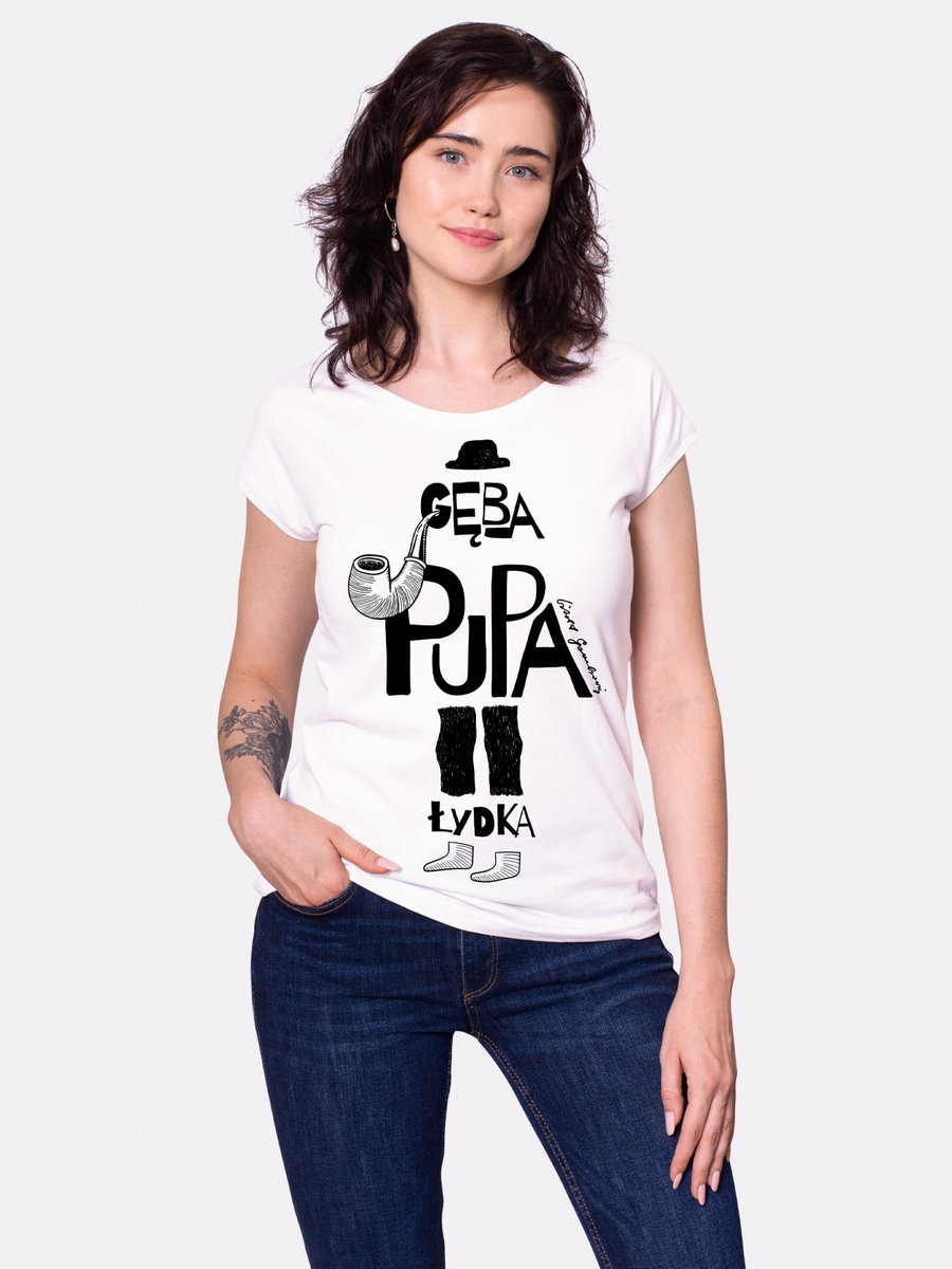 Gęba, Pupa, Łydka, Witold Gombrowicz, Koszulka damska, Biała, XXXL ...