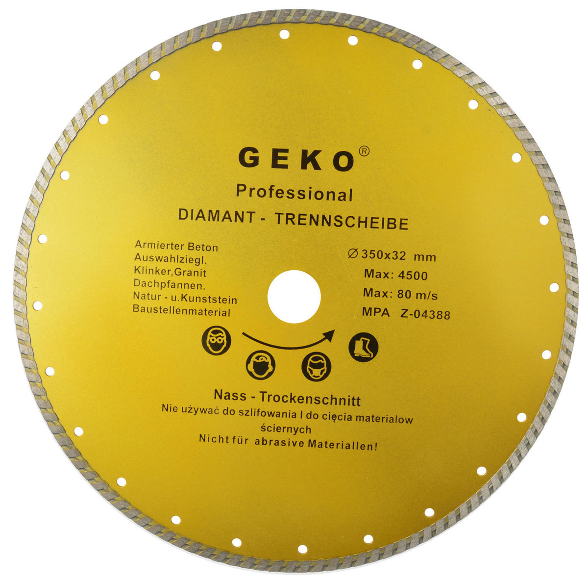 GEKO G00266 TARCZA DIAMENTOWA 350x8x32mm TURBO DO CIĘCIA BETONU, CEGŁY - Geko | Sklep EMPIK.COM