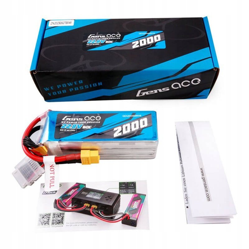 GENS ACE AKUMULATOR 2000MAH 22.8V 60C 6S1P BATERIA LIPO Z KONEKTOREM ...