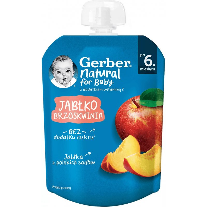 Gerber Natural Mus Jabłko, Brzoskwinia, 80G - Gerber | Sklep EMPIK.COM