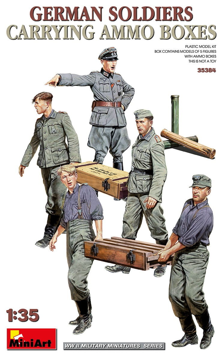 German Soldiers Carrying Ammo Boxes 1:35 Miniart 35384 - MiniArt ...