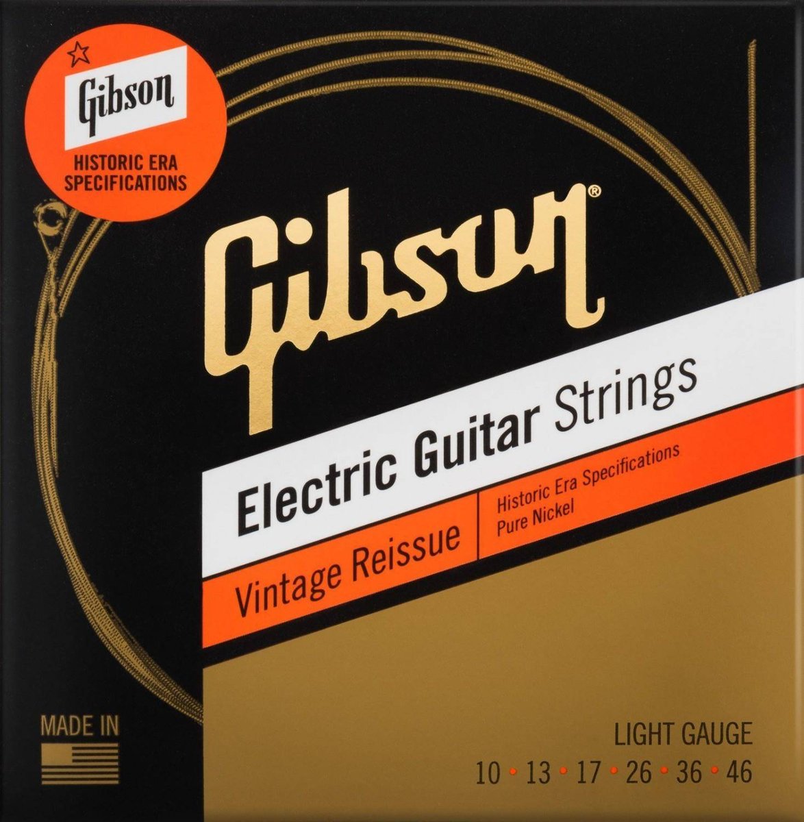 Gibson Vintage Reissue Electric Guitar Strings 10-46 Light Gauge Struny ...