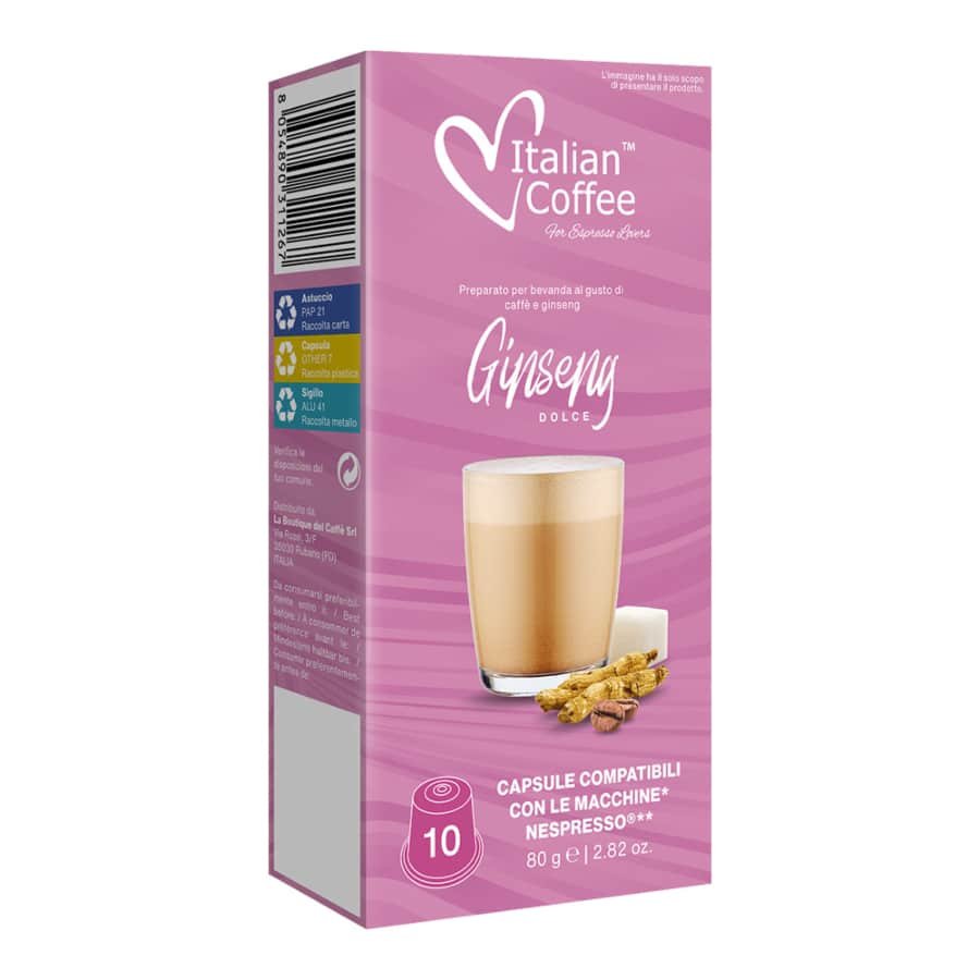 Ginseng Dolce (kawa z żeń-szeniem) Italian Coffee kapsułki do Nespresso ...