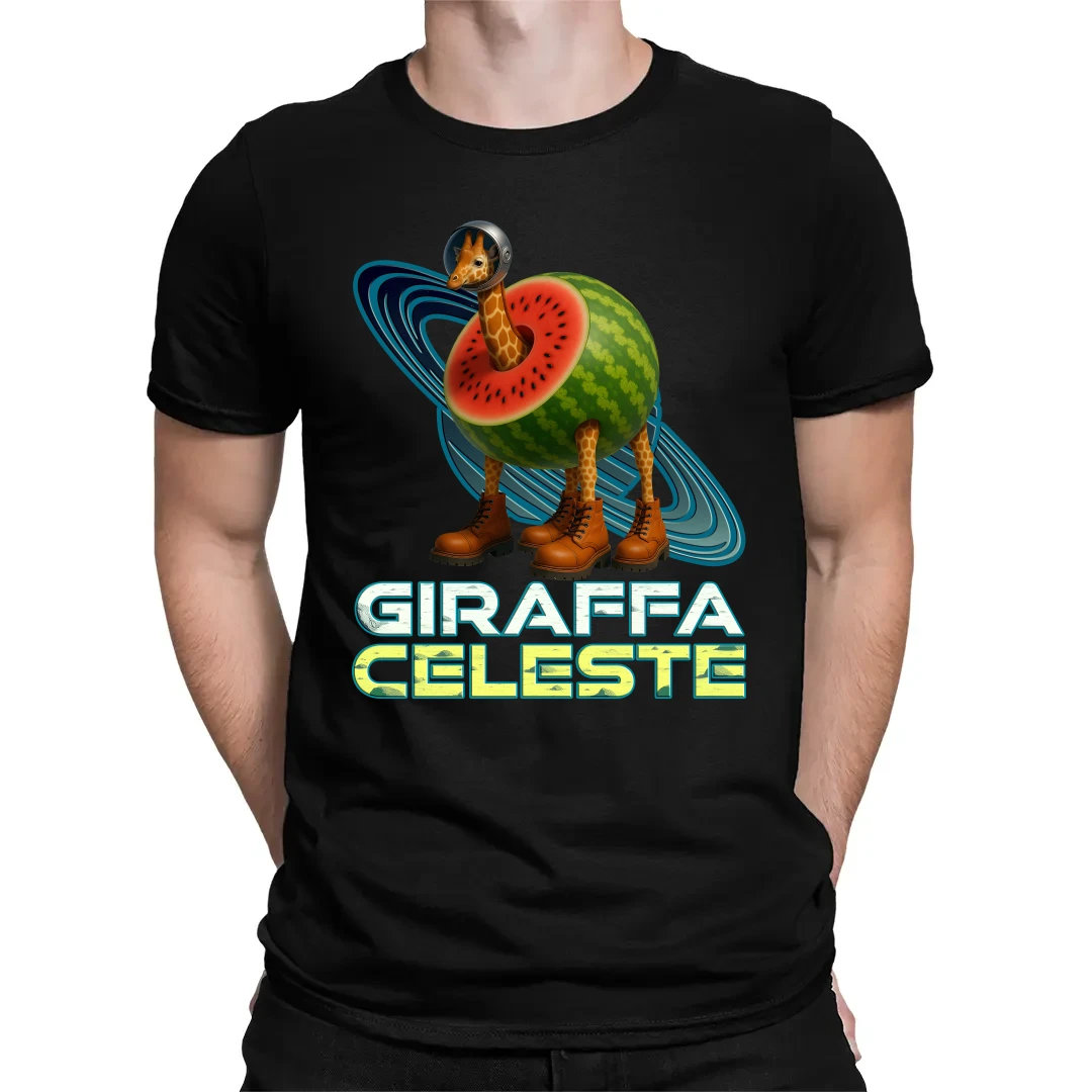 Giraffa celeste - Italian Brainrot - żyrafa w arbuzie - męska koszulka ...