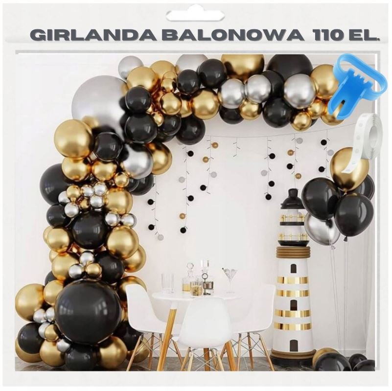 GIRLANDA BALONOWA BALONY URODZINOWE NA 18 URODZINY 30 40 DEKORACJE ŚCIANKA - Inna marka ...