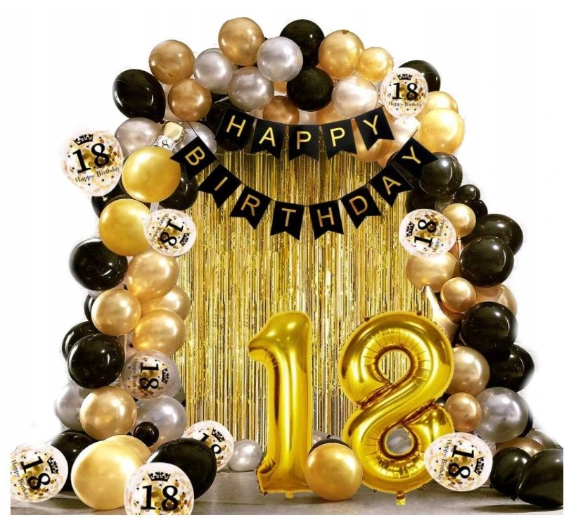 Girlanda balonowa zestaw na 18 Urodziny Ścianka Balonowa do zdjęć - Inna Bajka | Sklep EMPIK.COM