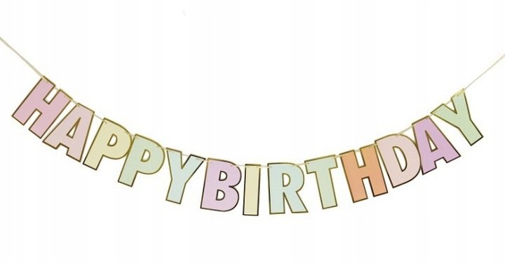 Girlanda Baner Napis Happy Birthday Pastel - Inna marka | Przyjęcia i ...