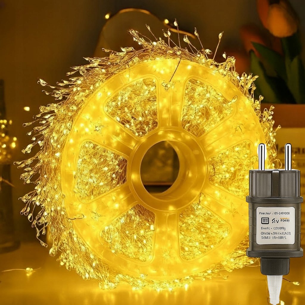 Girlanda LED Igiełki 35m 1000 LED ciepła biały Lampki choinkowe IP44 ...