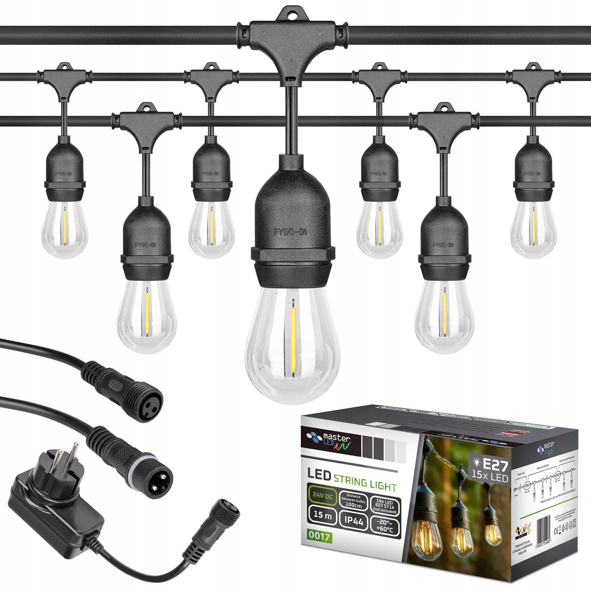 Girlanda ogrodowa LED 24V 15m IP44 - MasterLED | Sklep EMPIK.COM